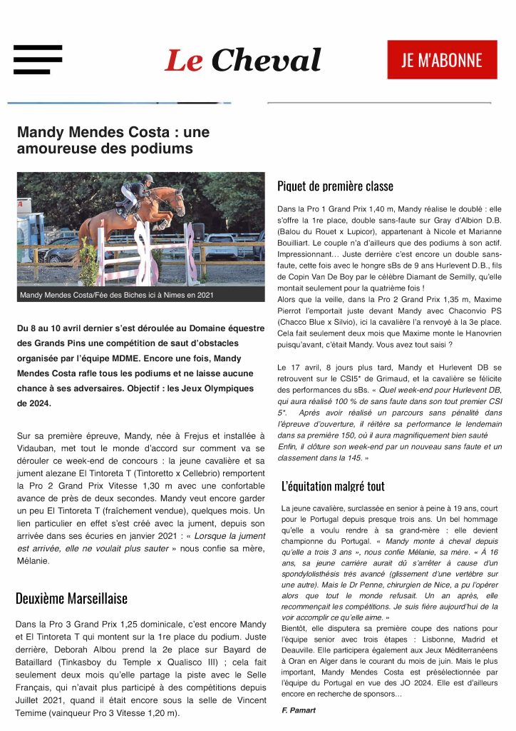 Relations de presse - Mandy Mendes Costa